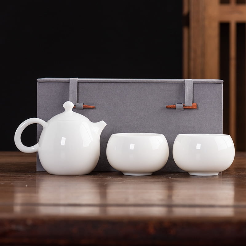 Fengming Pot White Jade White Porcelain Xi Shi Teapot One Pot Two Cups ...