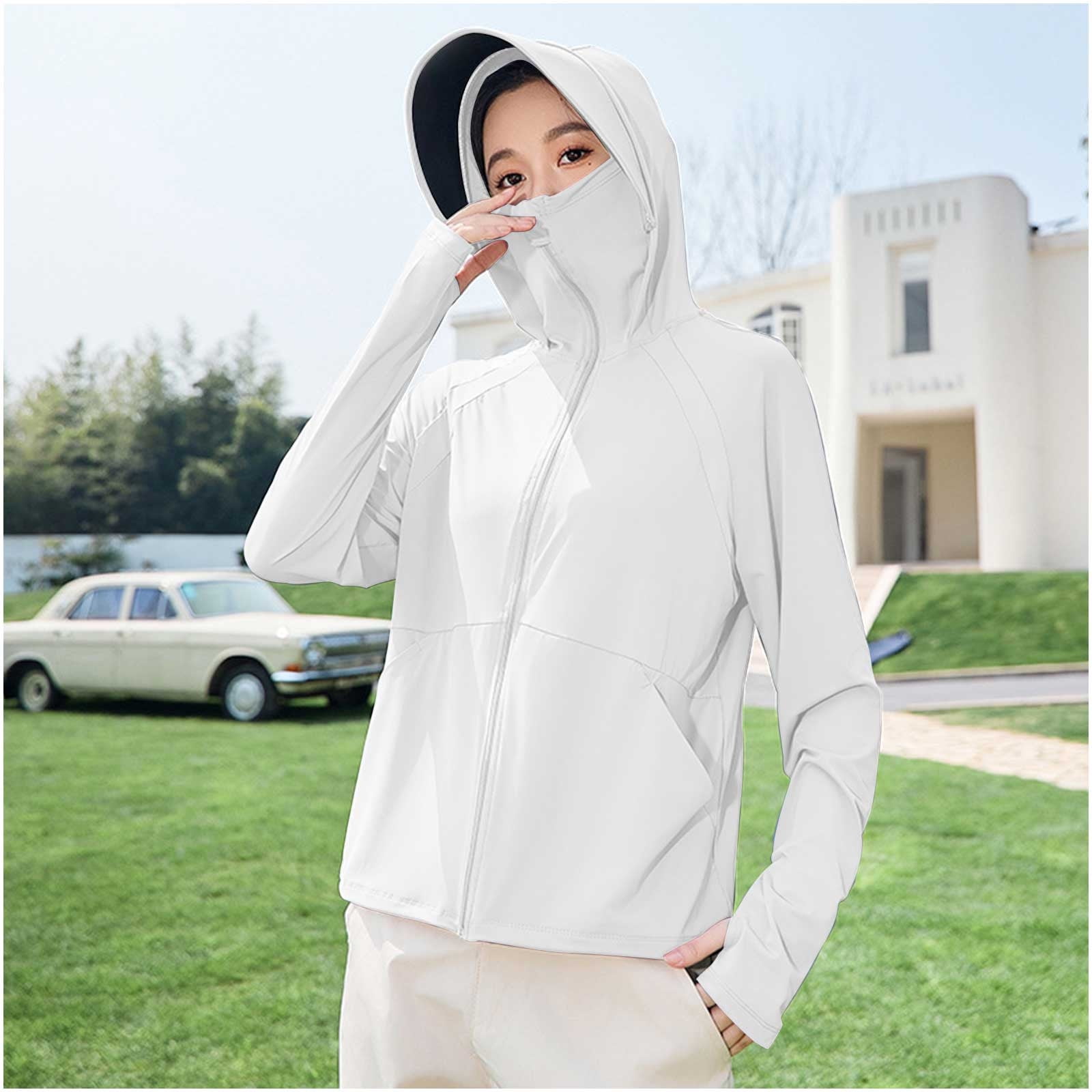 Fengqque Athletic Tops for Women,Women’s Sun Protection Hoodie with ...