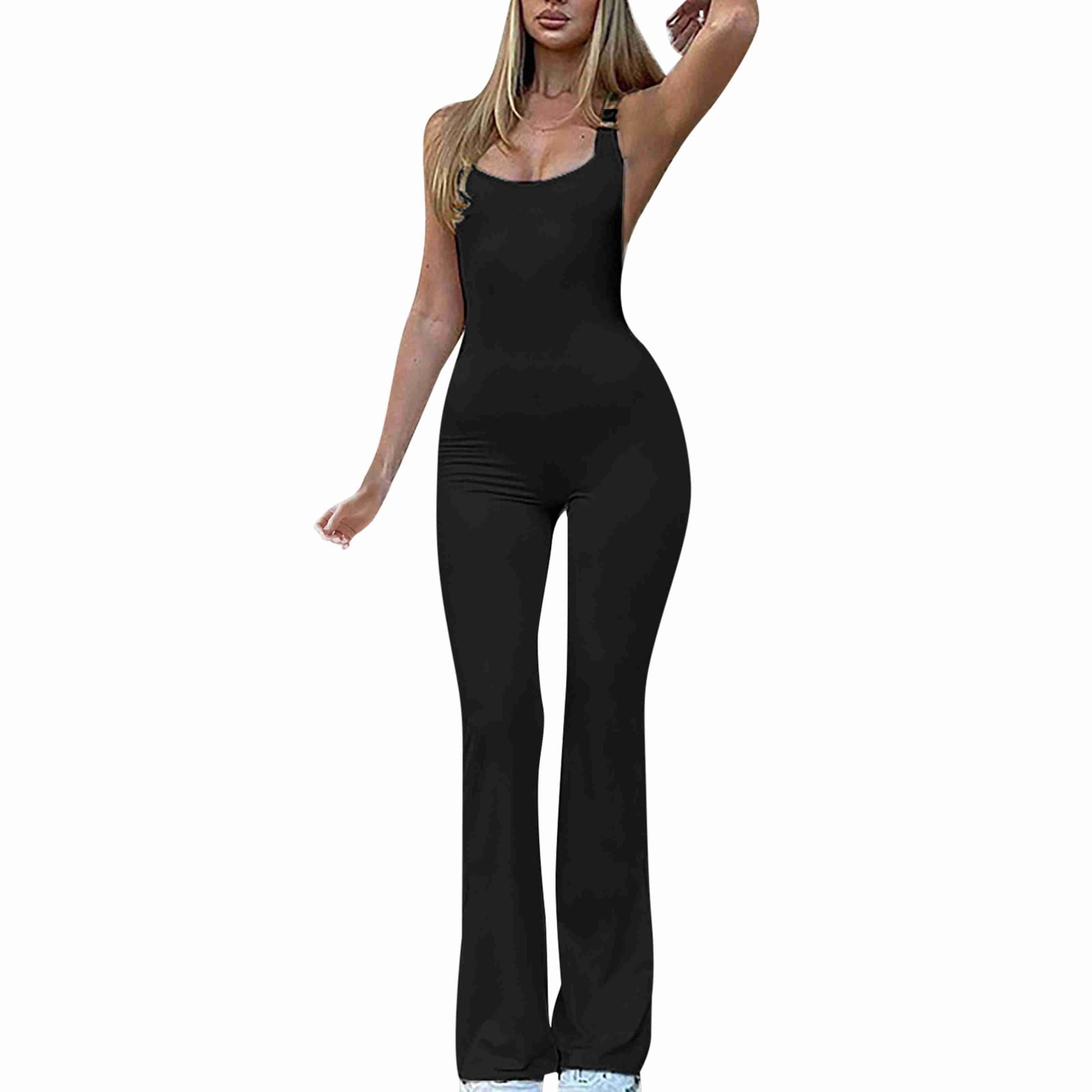 Fengqque Jumpers for Women with Overalls Casual Jumpsuits Plus Size ...