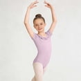 Fengqque Leotards for Girls Ballet Ruffled Round Neck Short Sleeve ...