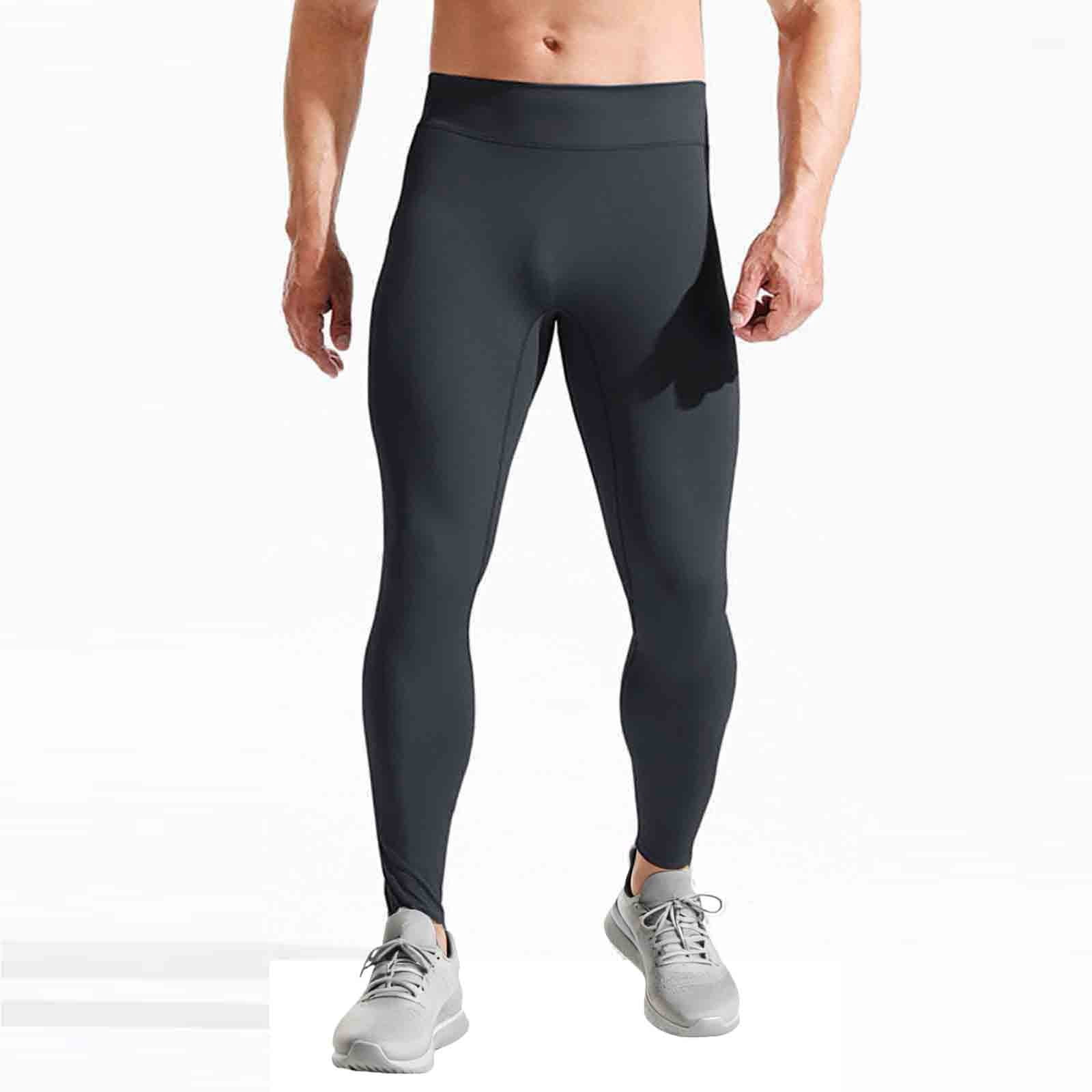 Fengqque Men's Compression Pants Workout Leggings Running Tights Cool ...