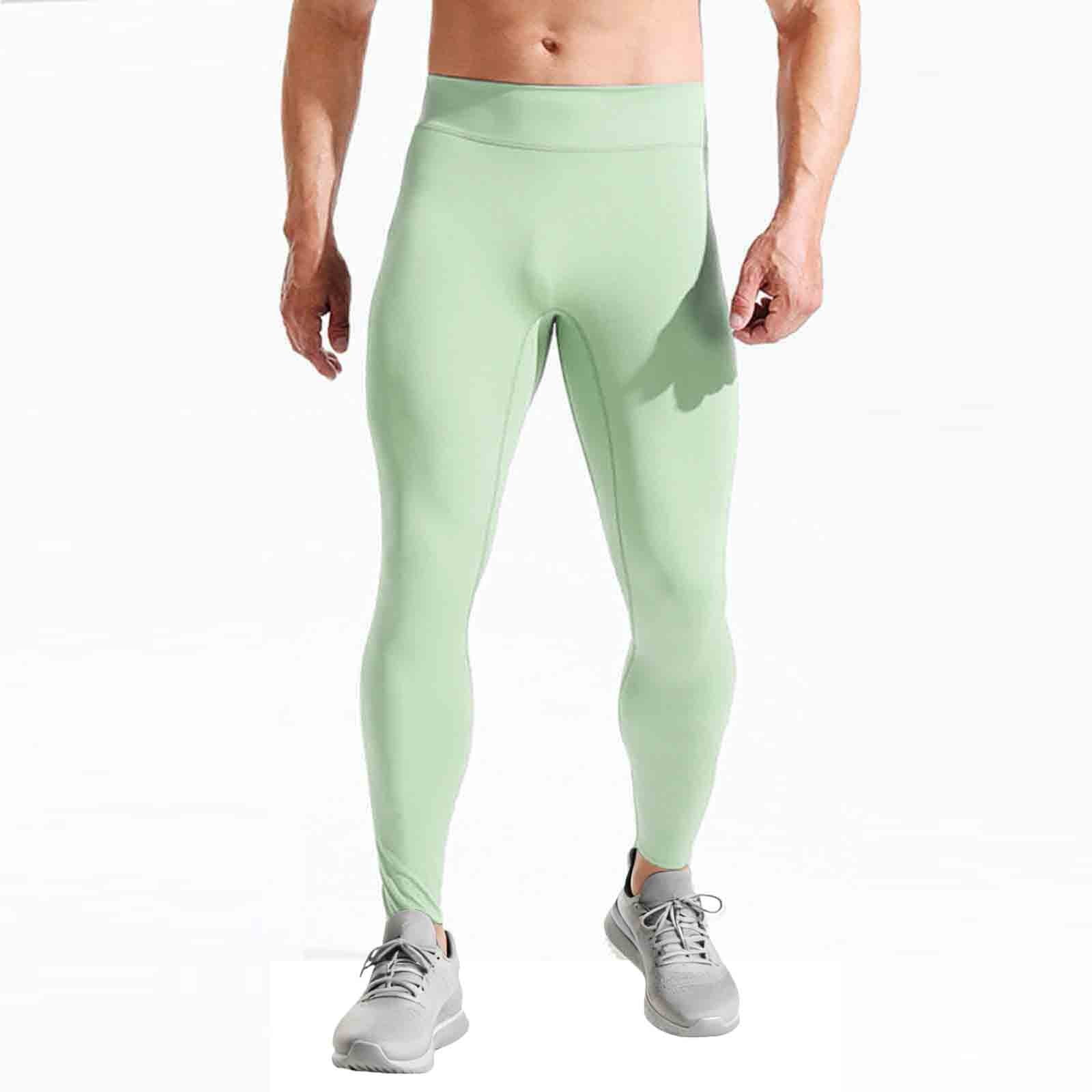 Fengqque Men's Compression Pants Workout Leggings Running Tights Cool ...