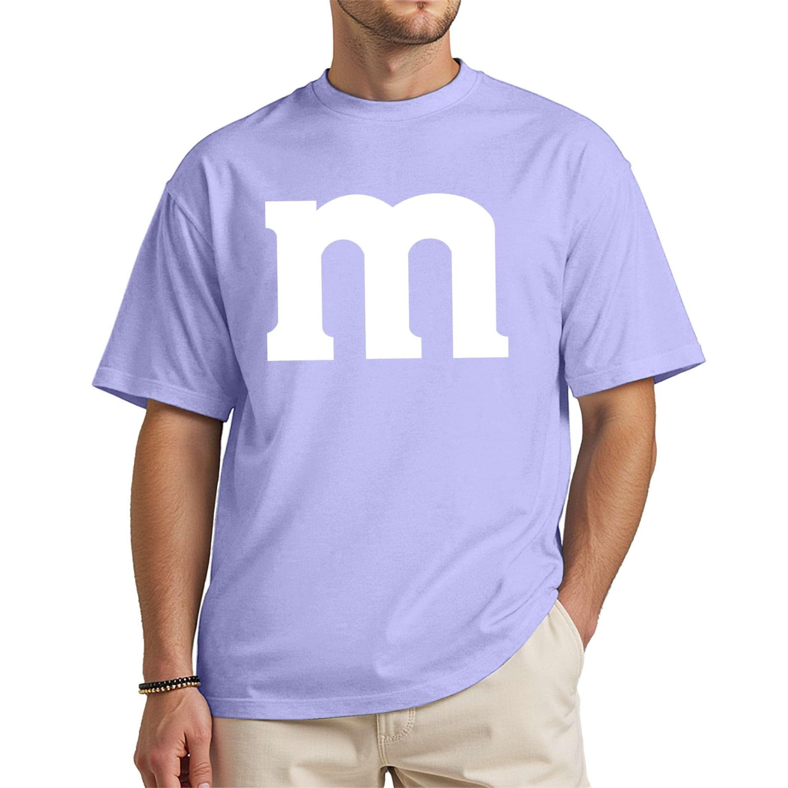 Fengqque Men's Fashion Short Sleeve Round Neck Letter Print Loose ...