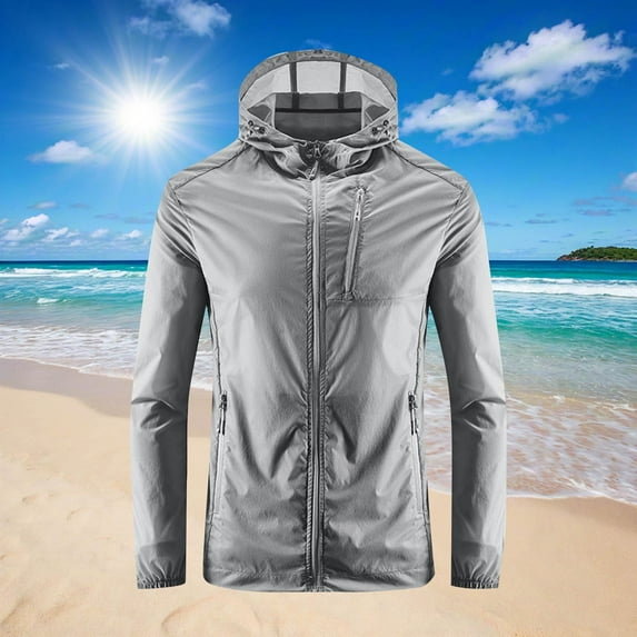 Fengqque Men’s Lightweight Breathable Windbreaker Jacket Outdoor ...