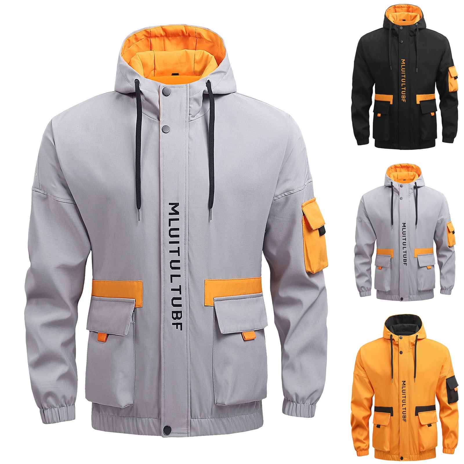 Fengqque Men's Outdoor Waterproof Jacket Lightweight Windproof ...