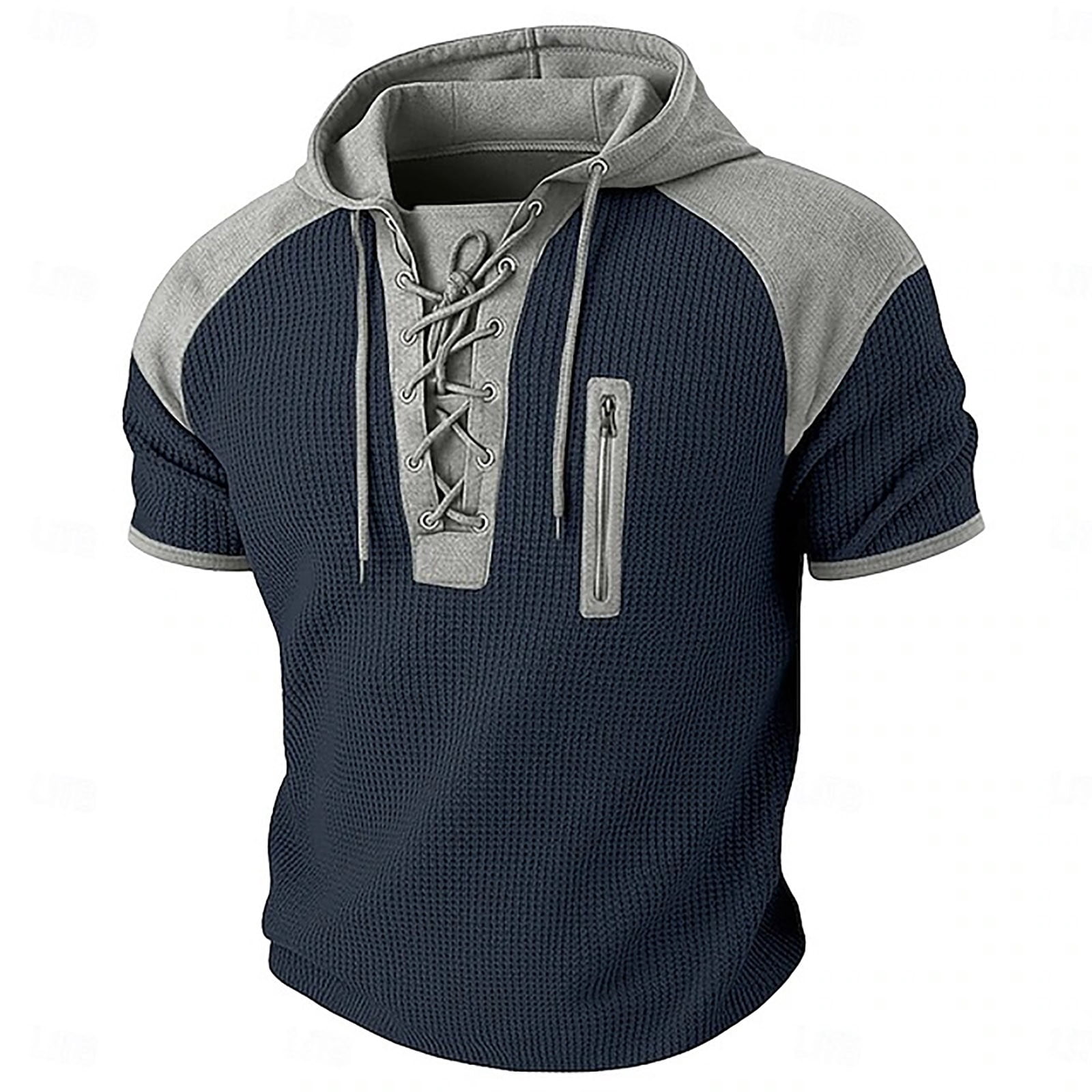 Fengqque Men's Short Sleeve Hoodie Workout Gym Sweatshirt Muscle Fit ...