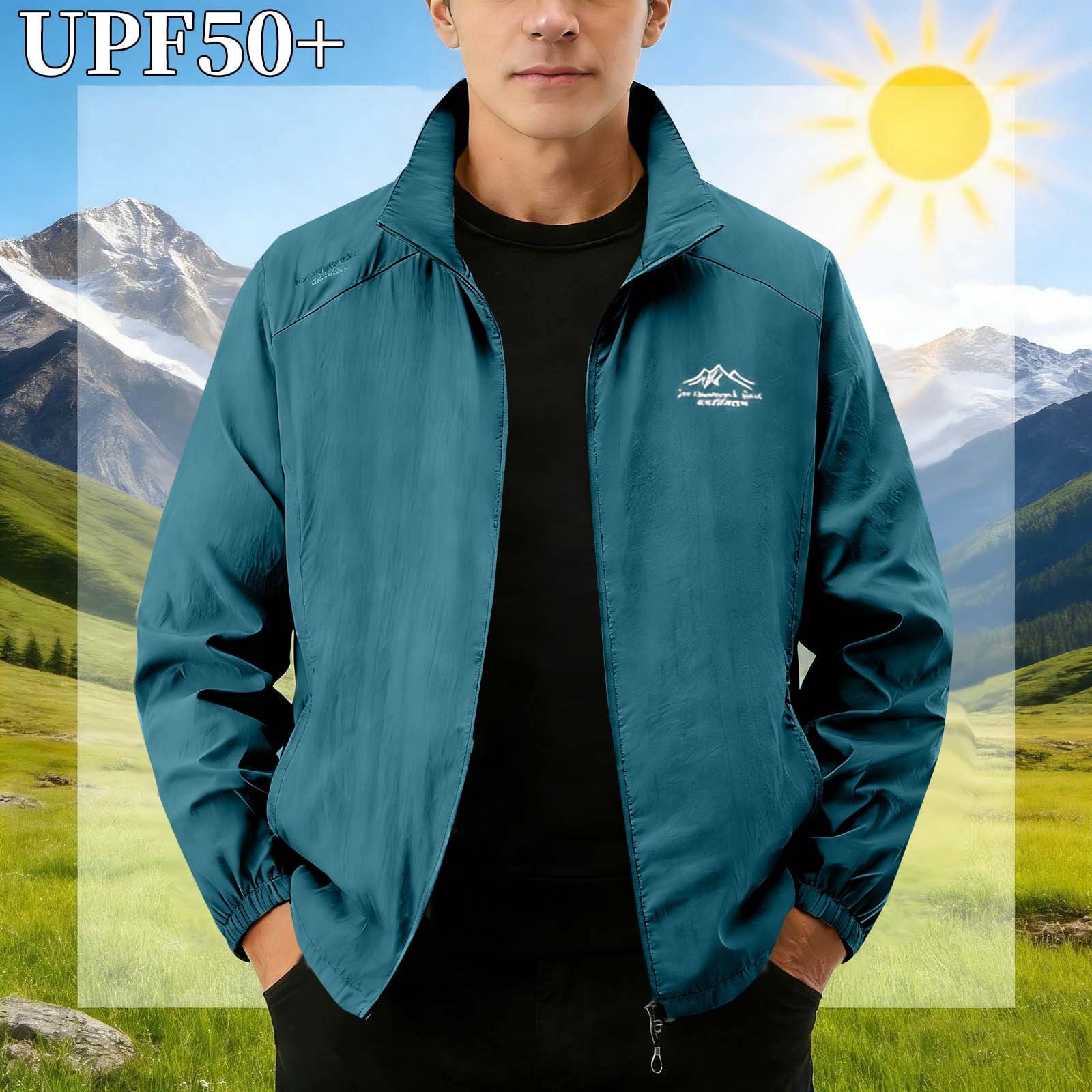 Fengqque Men's Sun Protection Clothing Zipper Casual Quick Drying ...