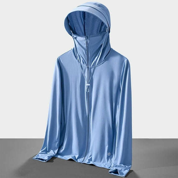 Fengqque Men's Sun Shirts UV Protection Mens Sun Protection Hoodie Long ...