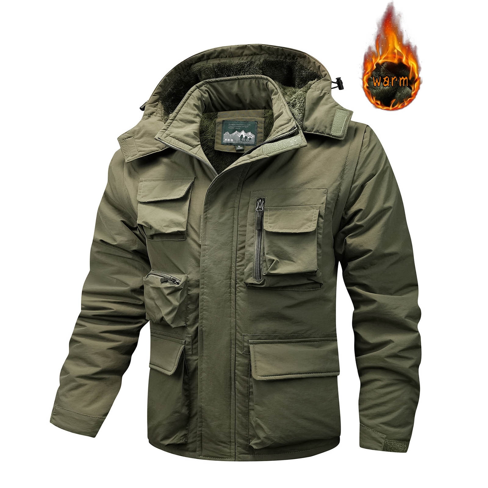 Fengqque Men's Winter Skiing Jackets Water Resistant Fleece Coats ...
