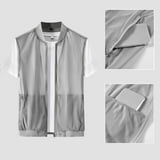 Fengqque Mens Breathable Mesh Vest Lightweight Casual Work Photo Travel ...