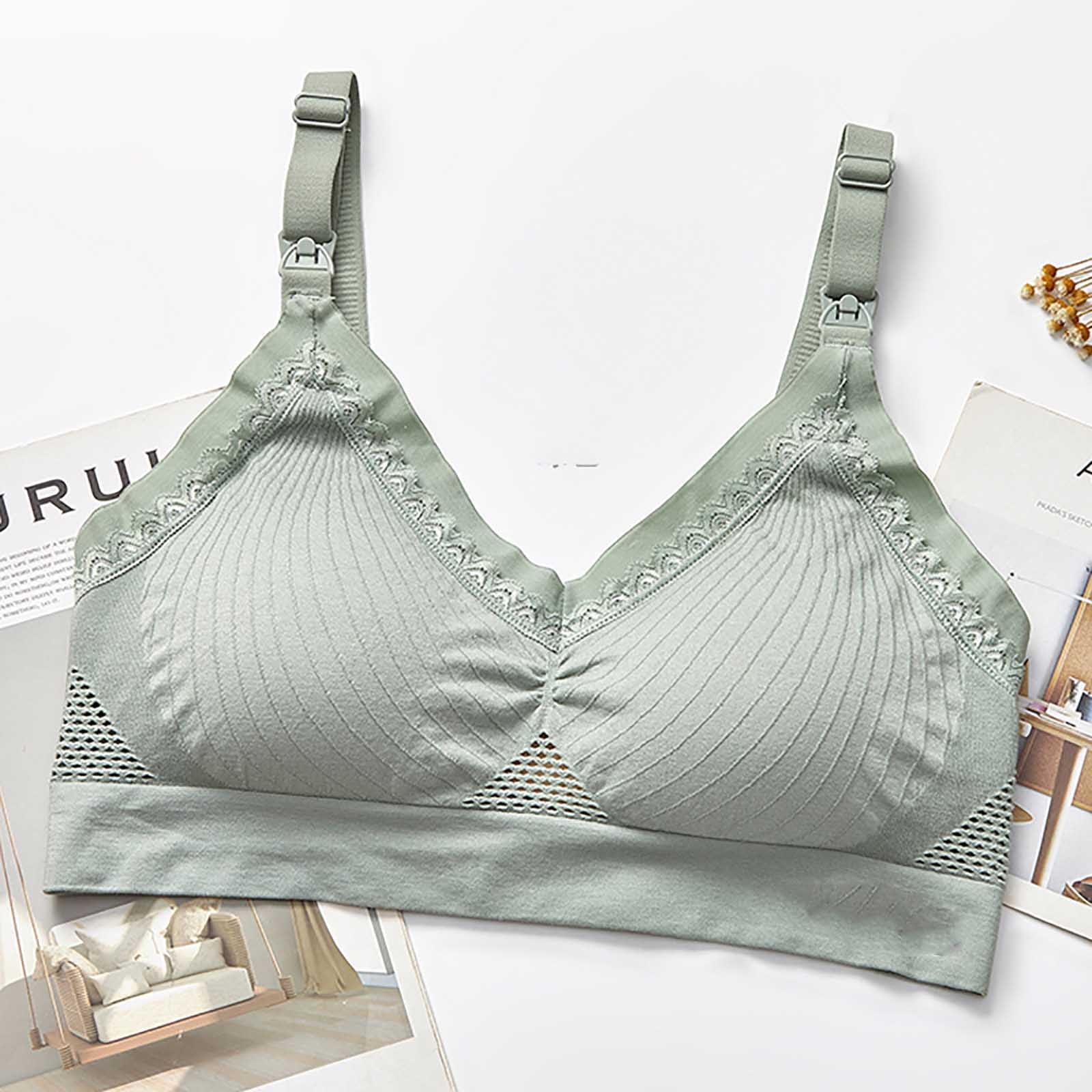 Fengqque Mothers Plus Size Nursing Soft Comfort Fit Bra Pregnancy