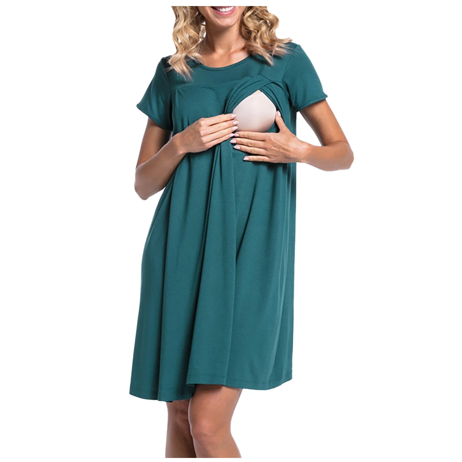 Fengqque Nursing Maternity Maternity Postpartum Comfort Dress Pajamas ...
