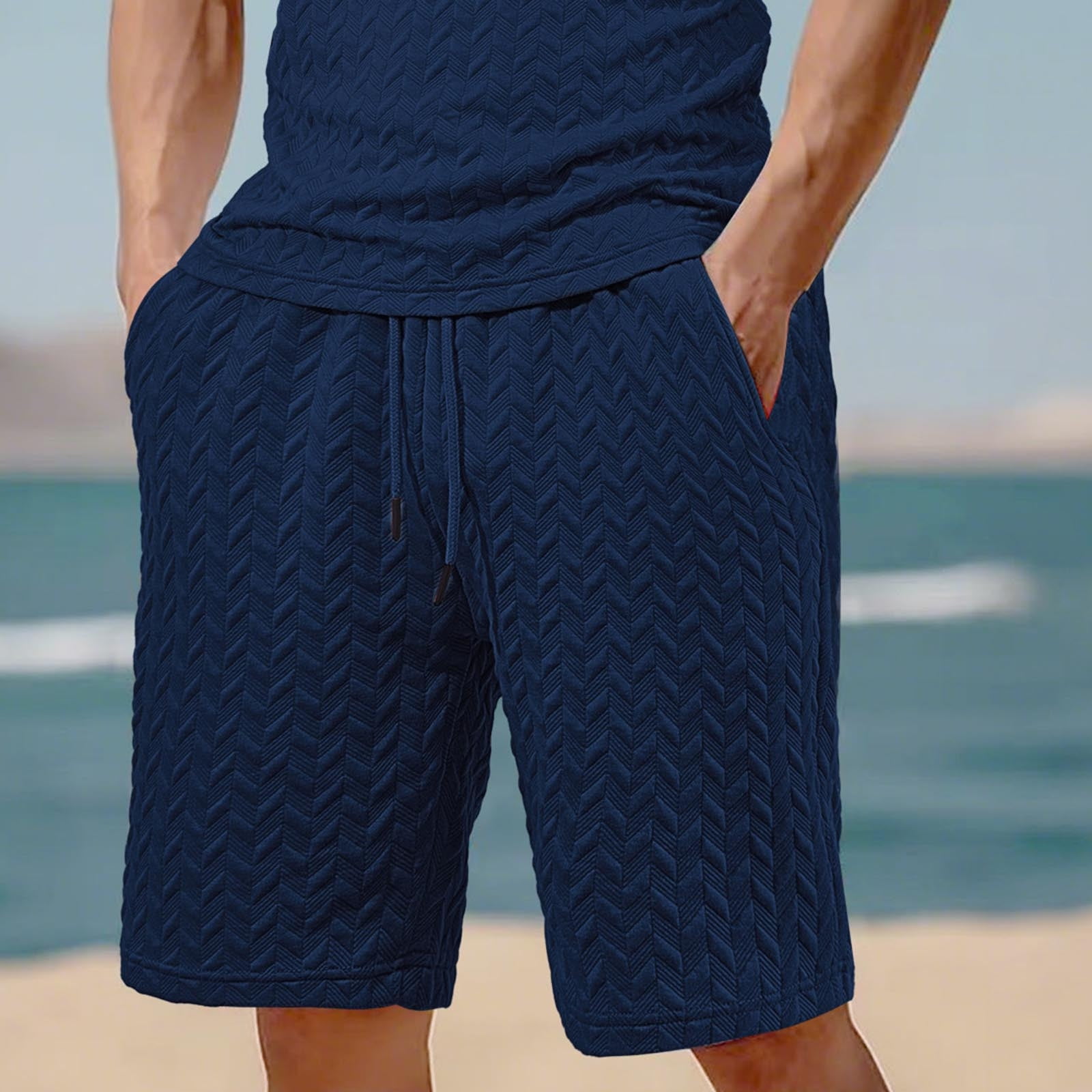 Fengqque Straight Pants for Men Baggy,Men's Solid Color Jacquard Casual ...