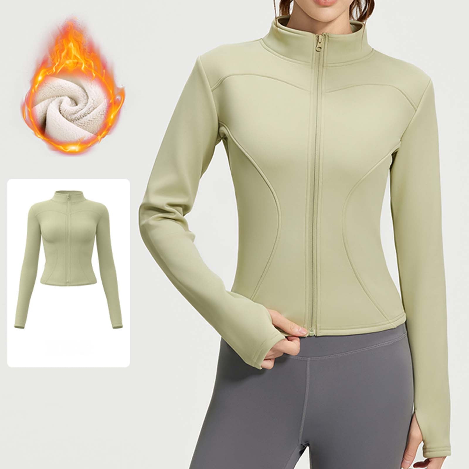 Fengqque Stretch Tops for Women,Women's Slim Fit Workout Jackets Full ...