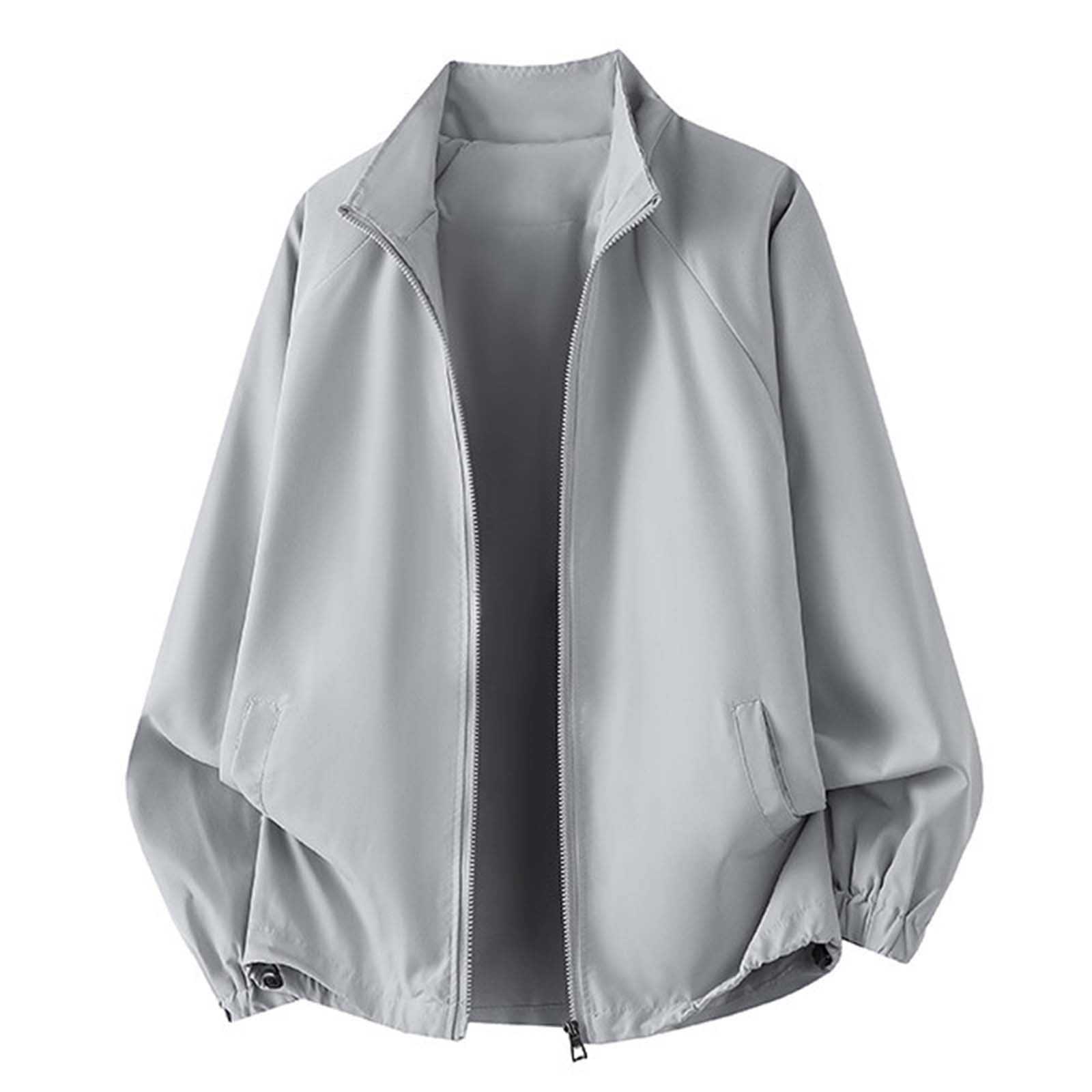 Fengqque Sun Protection Clothing Men, Men's Light Jacket Full Zipper ...