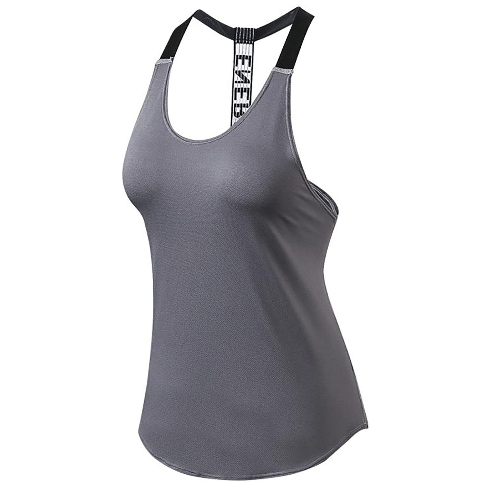 Fengqque Women Sleeveless Sport Yoga Flowy Cotton Racerback Tank Blouse ...