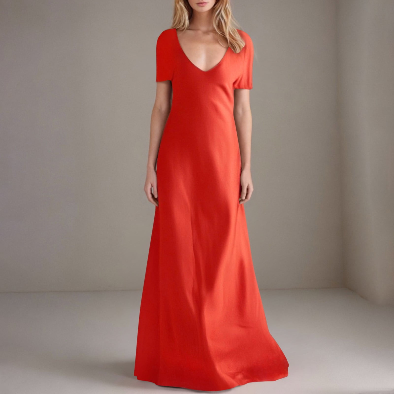 Fengqque Women's Fashion Casual Plus Size Solid Color Short Sleeve V ...