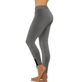 Fengqque Womens High Waisted Tight Pants Trouser Legs Strap Yoga Pants ...