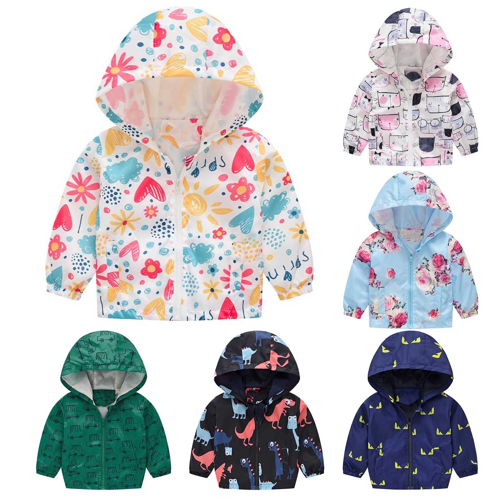 Fengyings Clearance Kids Baby Toddler Boys Girls Hooded Jackets Cartoon Spring Fall Outerwear ...