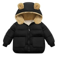 Baywell Toddler Girls Winter Fleece Coat Kids Hooded Fur Jacket Baby Warm Outwear Black 5-6T ...