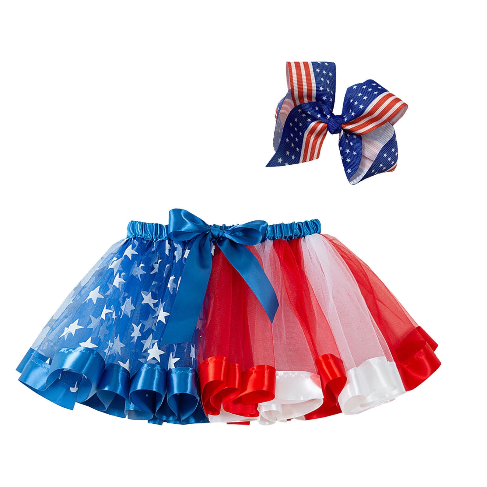 Fengyings Kids Girls July 4th American Flag Printed Tutu Skirt ...