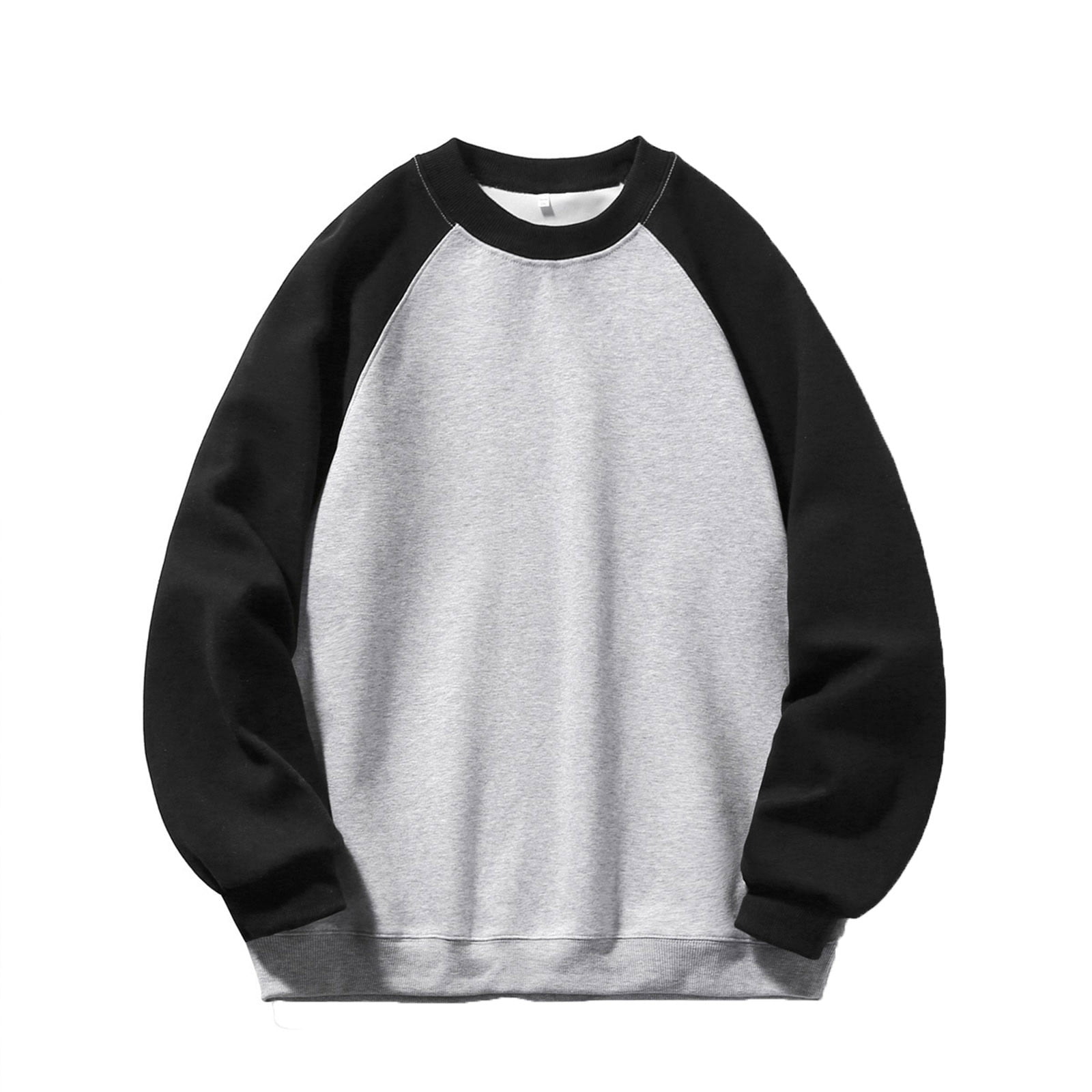 Fengyings Men's Crewneck Sweatshirts Soild Color Geometric Texture Long ...