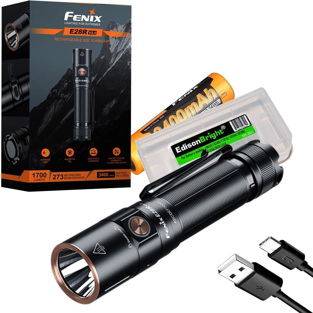 Fenix E28R V2.0 1700 lumen LED EDC flashlight USB-C rechargeable ...
