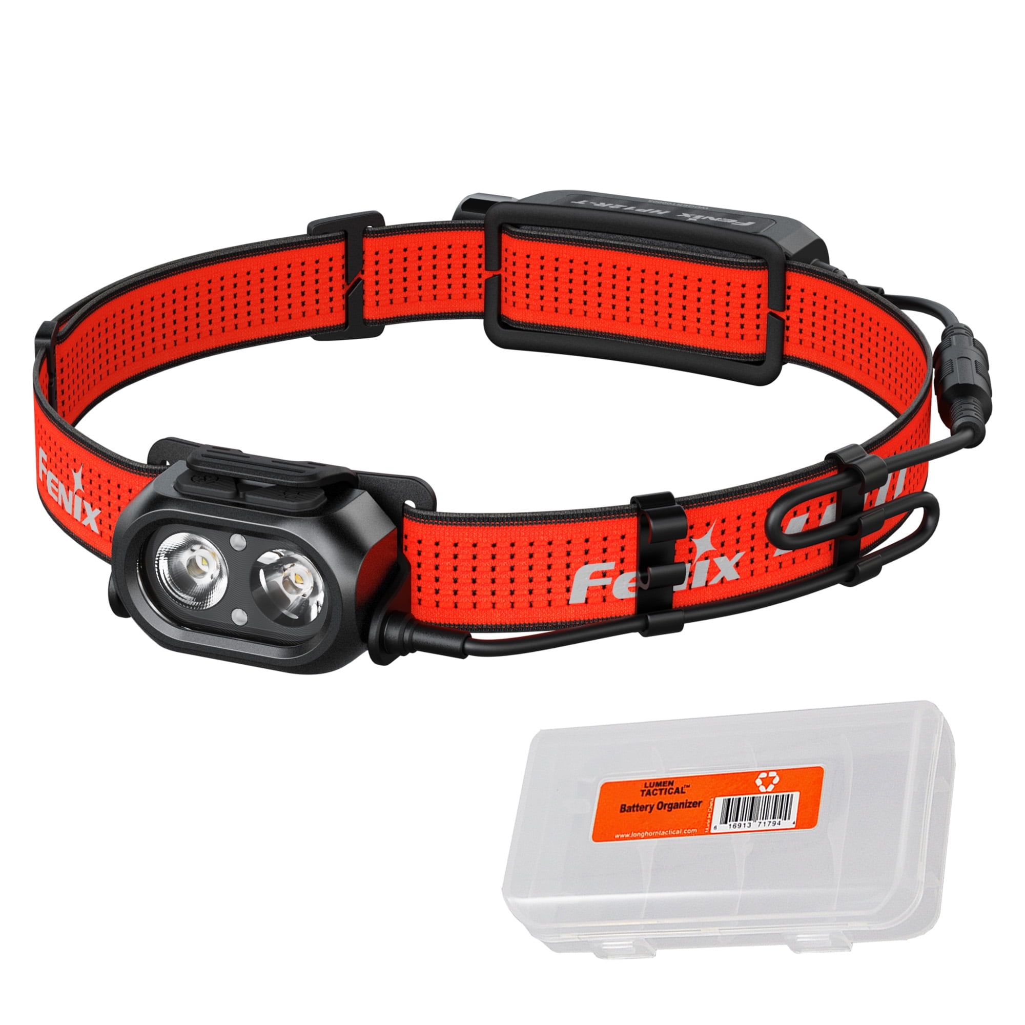 Fenix HP12R-T 1300 Lumen Split Style Running Headlamp (Red) + LumenTac ...