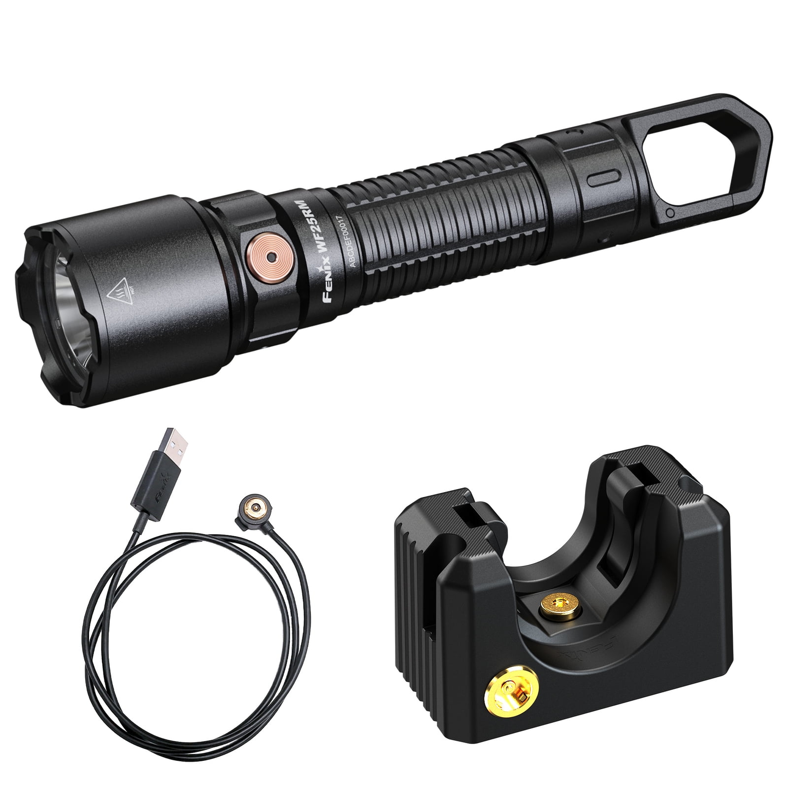 Fenix WF25RM 3000 Lumen Flashlight with UV Light and Charging Cradle ...