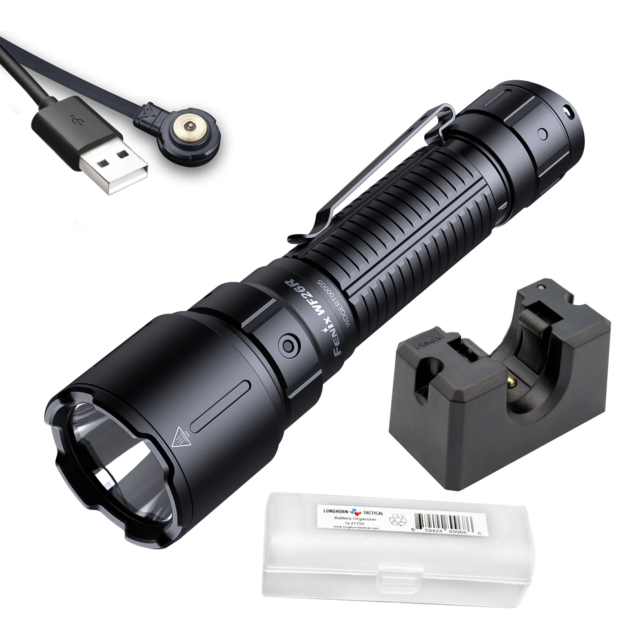 Fenix WF26R 3000 Lumen Rechargeable Flashlight with Charging Cradle for ...