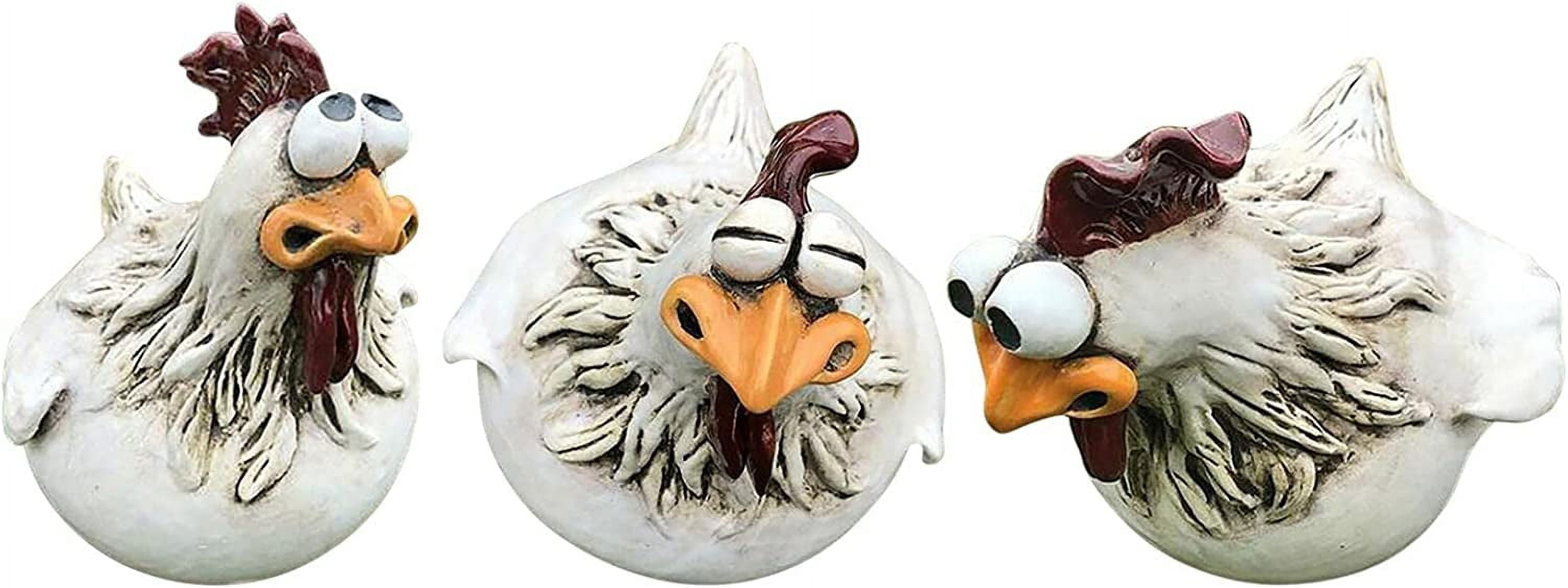 Feniyue Lawn Rooster Ornament, Funny Chicken Statues, Resin Outdoor ...