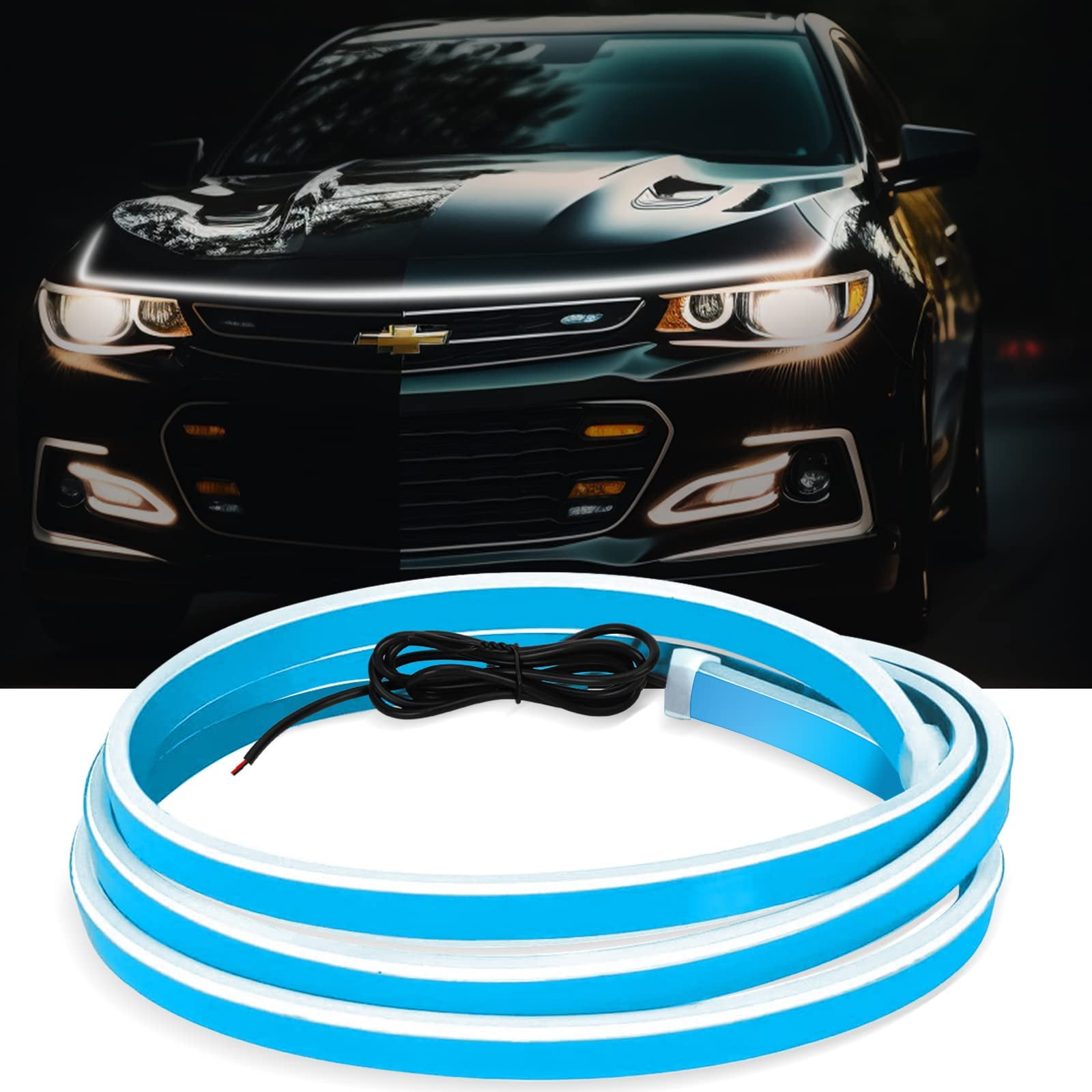 Fenler Car Hood Light Strip, 59 Inches Exterior Dynamic Car LED Hood ...