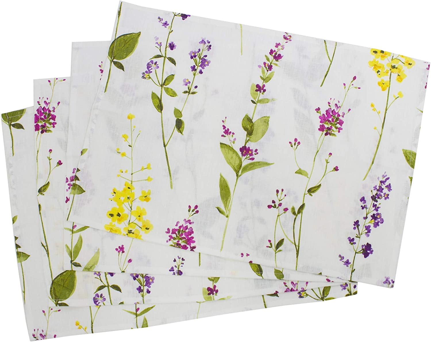 Fennco Style Botanical Garden Collection Watercolor Floral Stem Pure ...