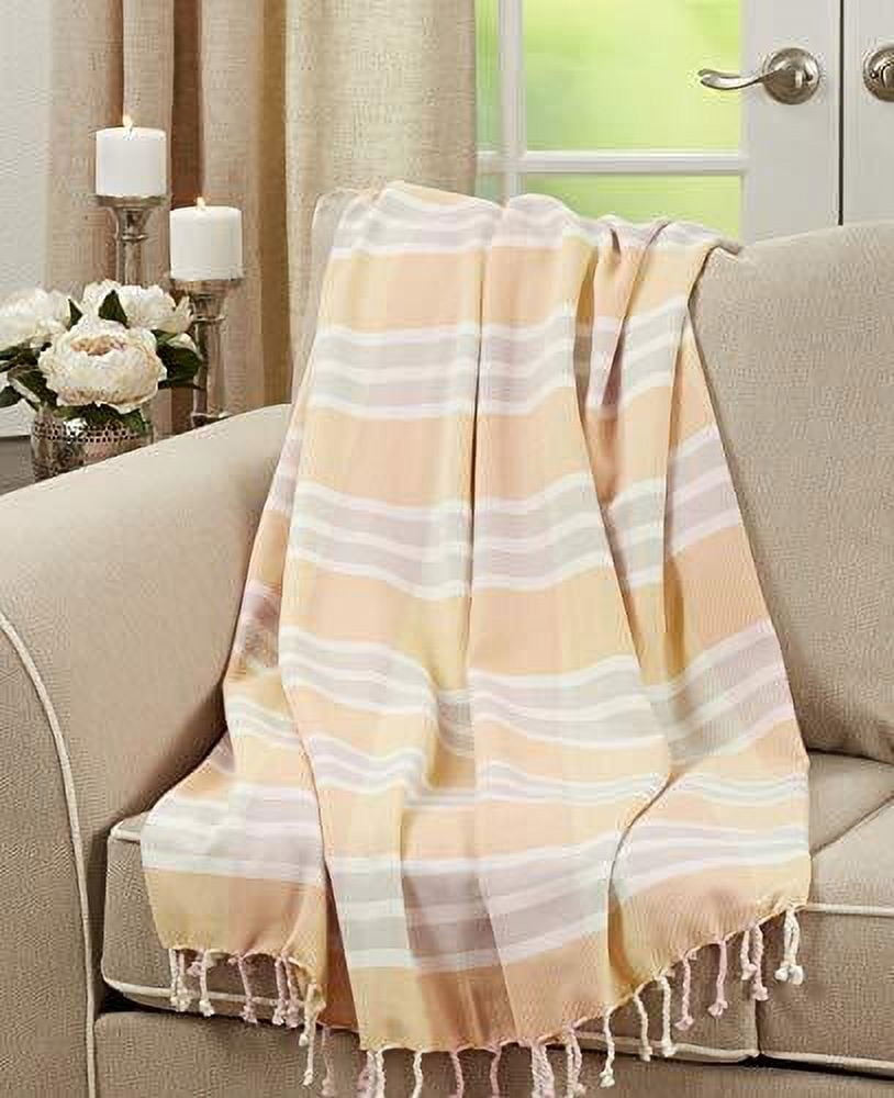 Fennco Style Soft Plaid Fringed Cotton Throw Blanket 50" W x 60" L ...