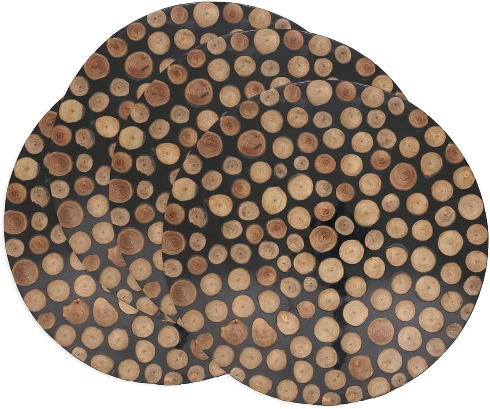 Fennco Styles Artisan Wood and Resin Charger Plates 13" Round, Set of 4 ...