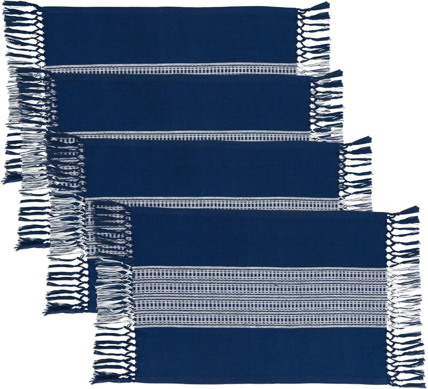 Fennco Styles Block Print Cotton Cloth Napkins 20" W X 20" L, Set of 4 ...