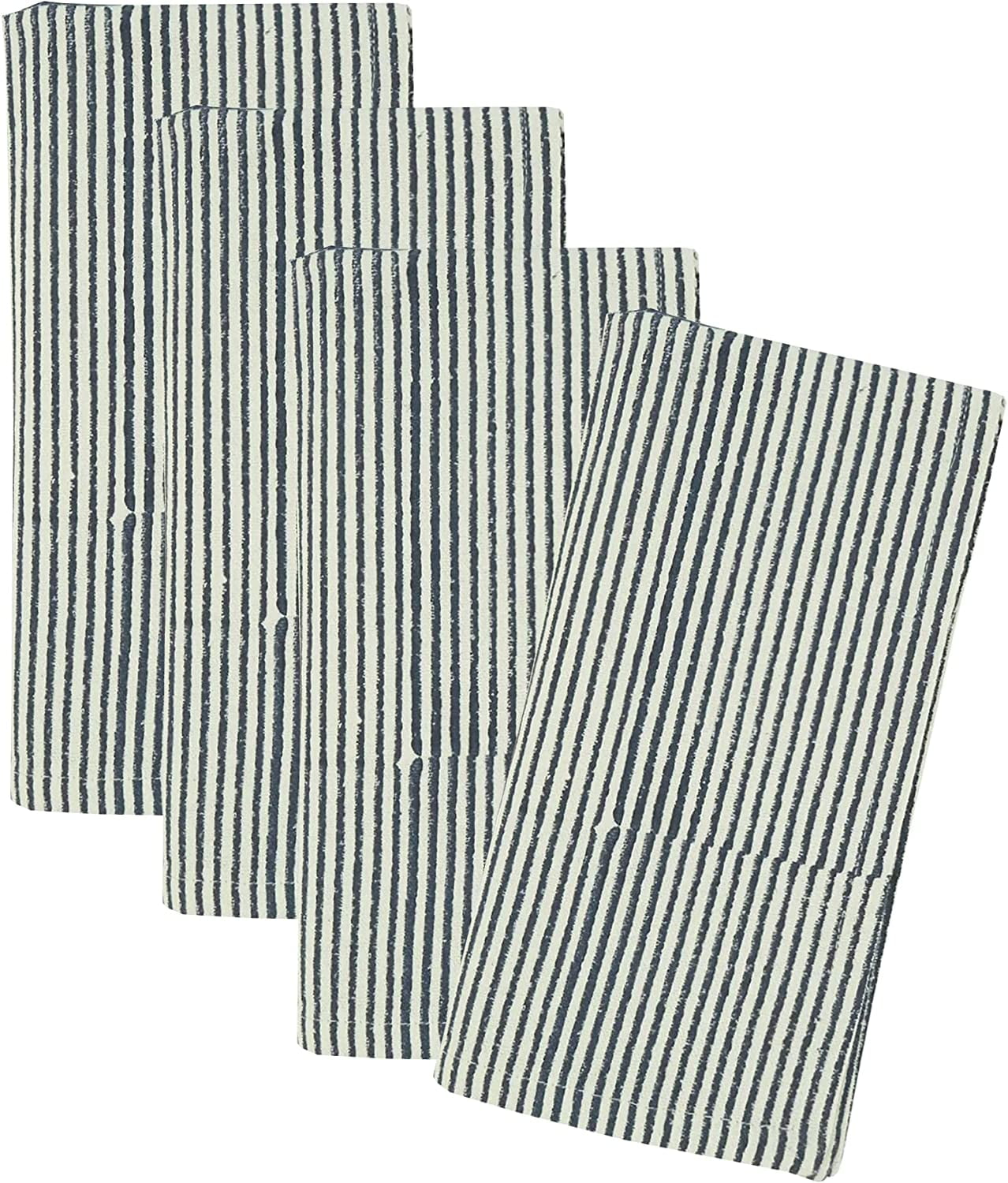 Fennco Styles Block Print Cotton Cloth Napkins 20" W X 20" L, Set of 4 ...