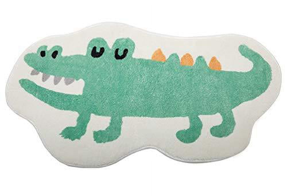 Fennco Styles Children Cartoon Green Alligator Shaped Area Rug for ...