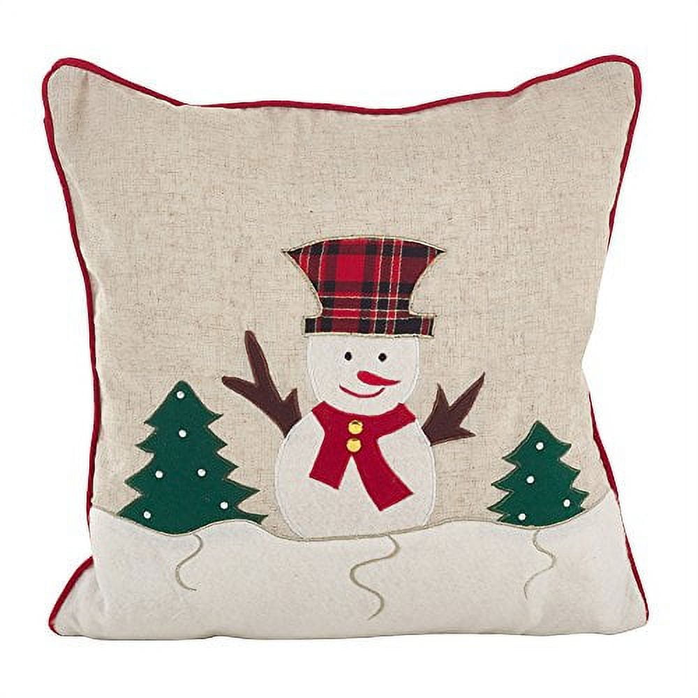 Fennco Styles Christmas Snowman Applique Design Holiday Accent Filled ...