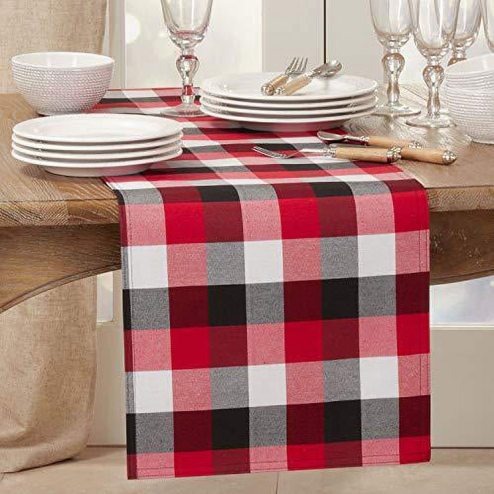Fennco Styles Classic Buffalo Plaid Cotton Blend Table Runner - Holiday ...