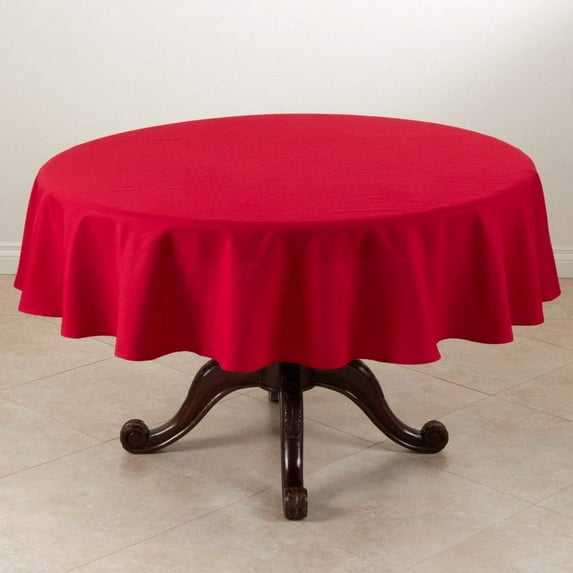 Fennco Styles Classic Everyday Design Solid Color Tablecloth 108" Round ...