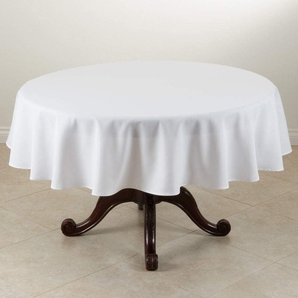 Fennco Styles Classic Everyday Design Solid Color Tablecloth 132" Round ...