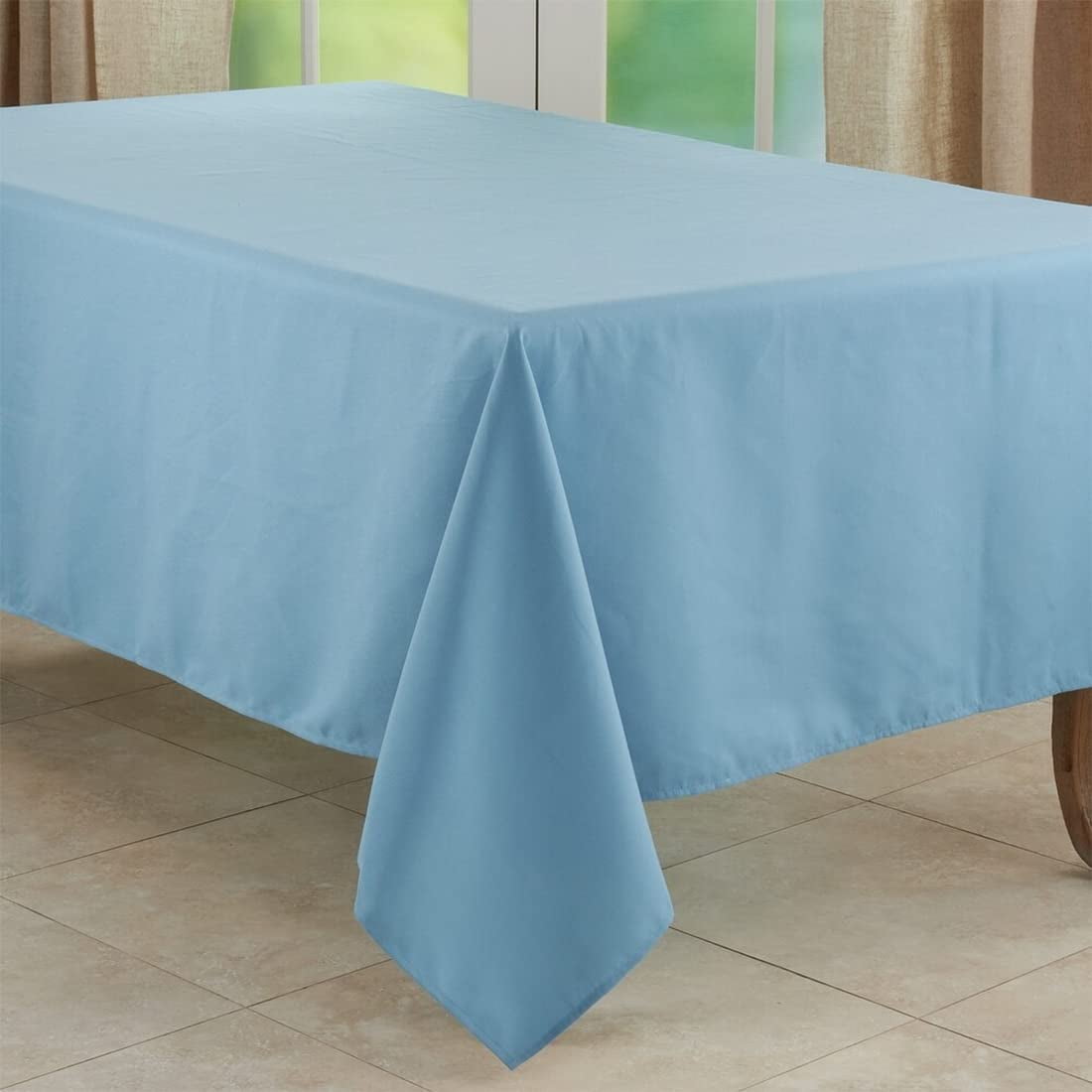 Fennco Styles Classic Everyday Design Solid Color Tablecloth 65" W X ...