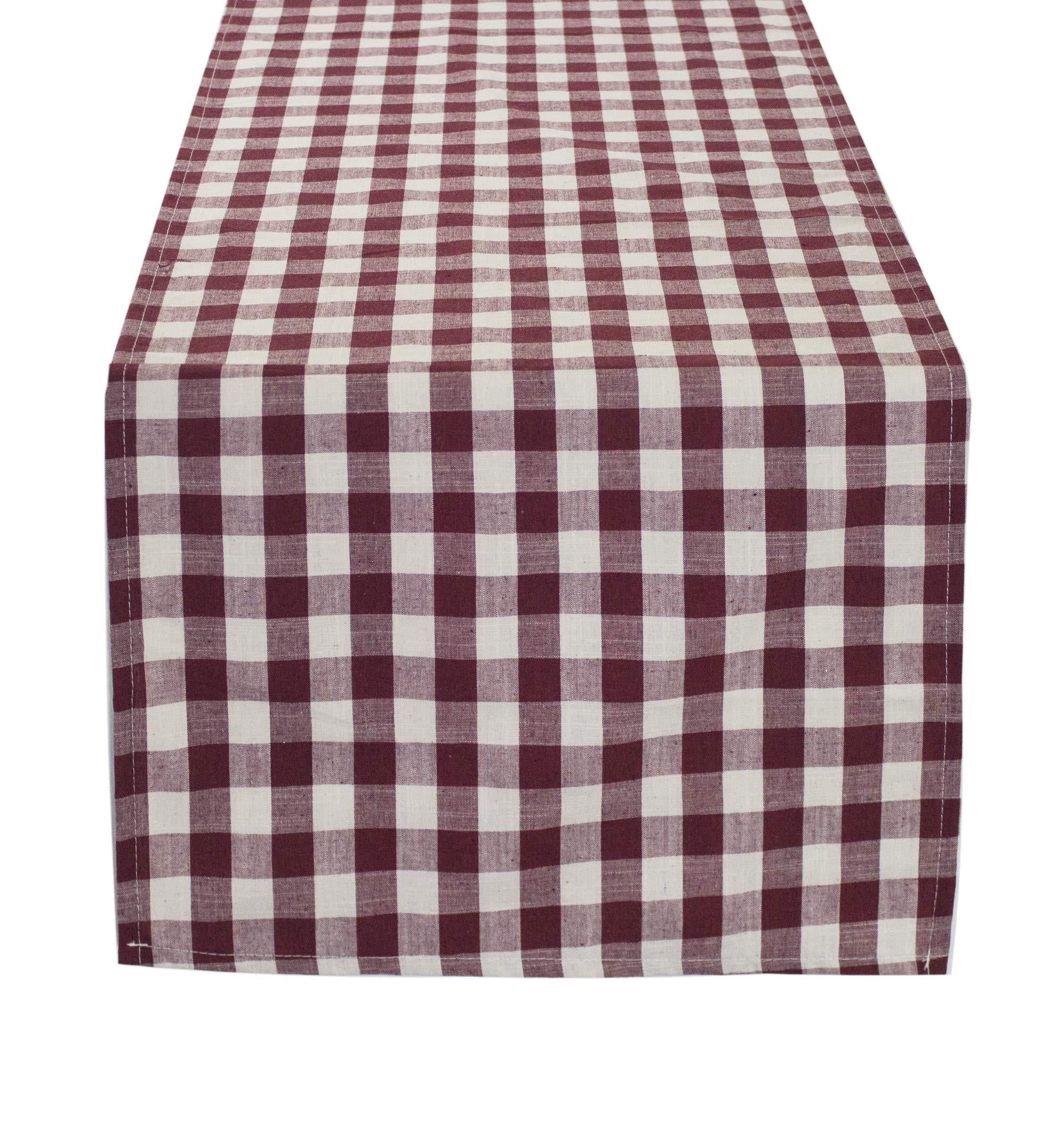 Fennco Styles Classic Gingham Check Pattern Table Cover for Everyday ...