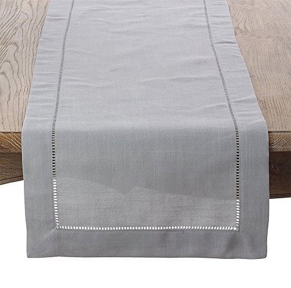 Fennco Styles Classic Hemstitched Design Border Table Runner (16"x90 ...