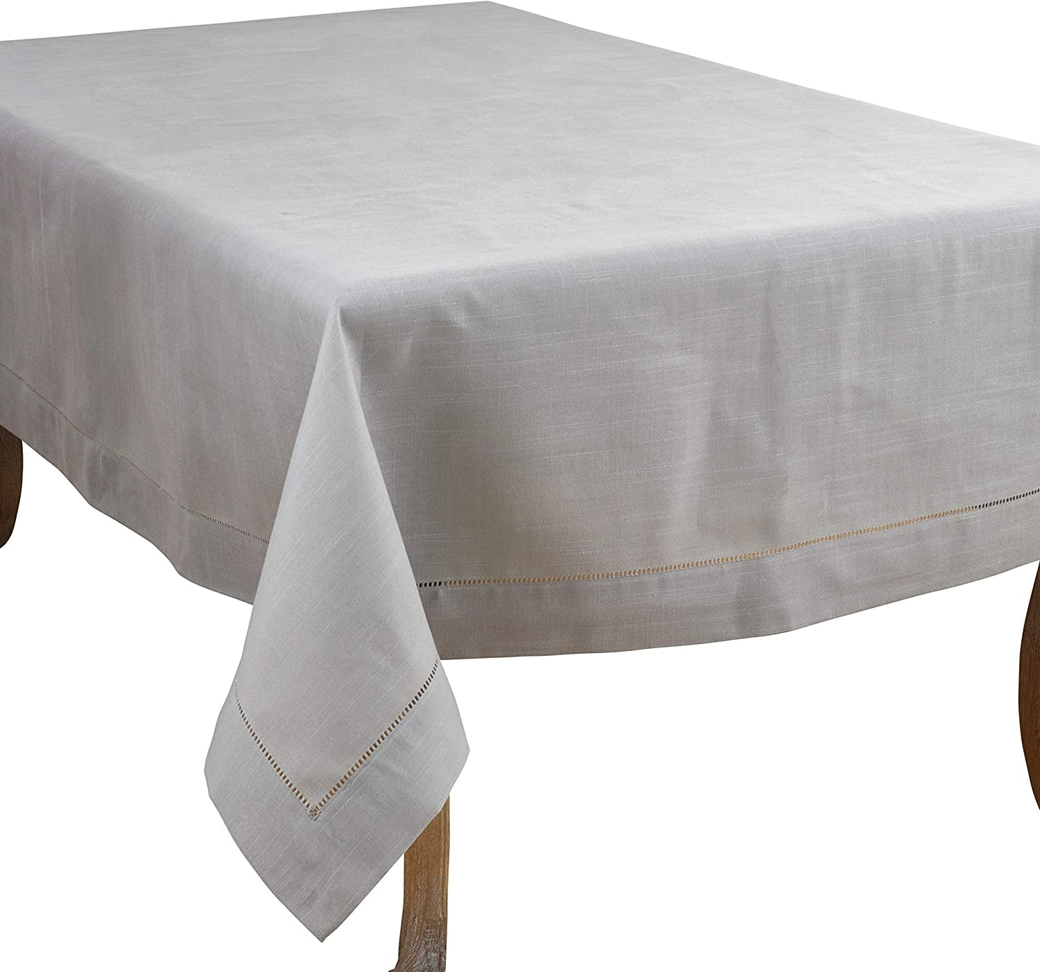 Fennco Styles Classic Hemstitched Design Border Tablecloth (84" Square ...