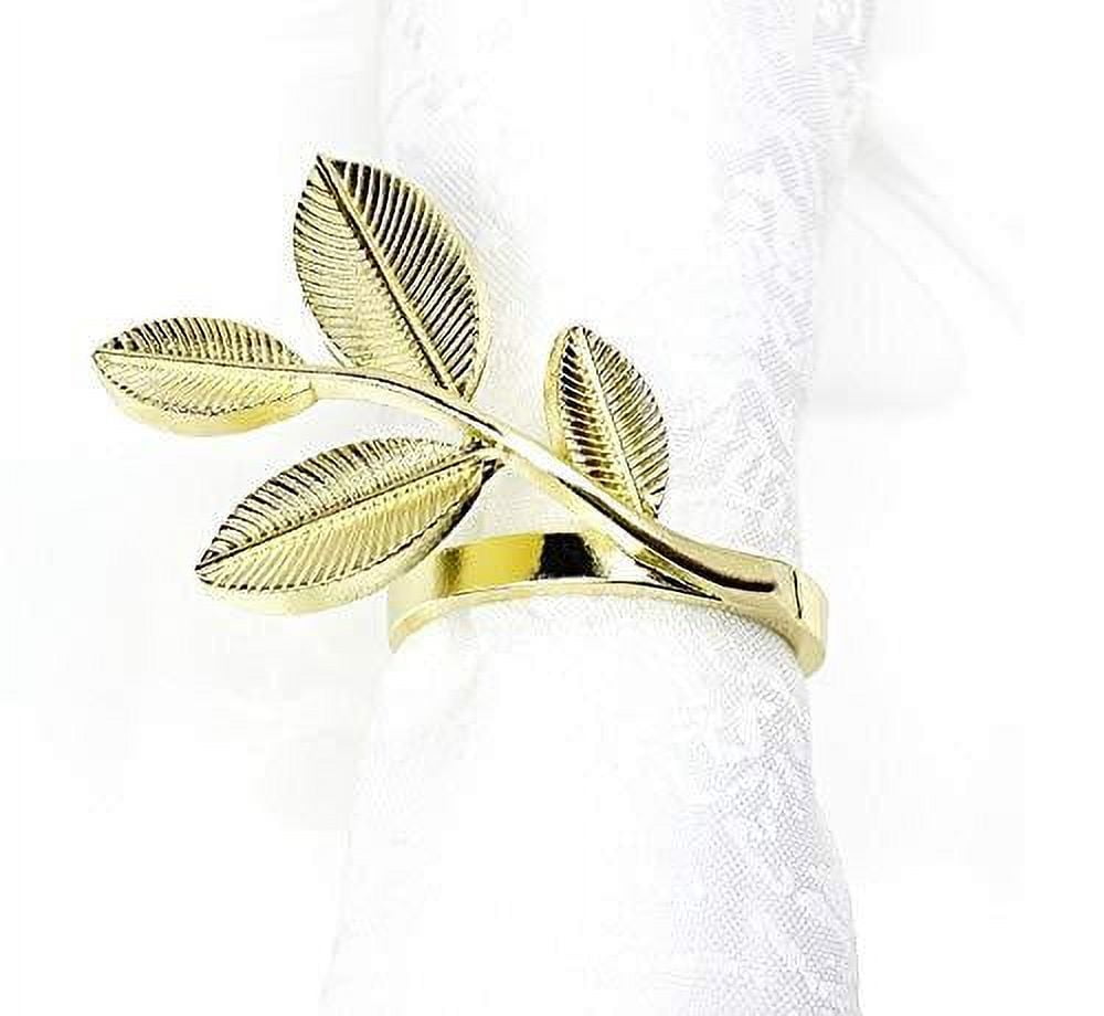 Fennco Styles Delicate Leaf Metal Napkin Rings, Set of 4 - Walmart.com