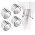 Fennco Styles Elegant Hammered Metal Napkin Rings Set of 4 - Silver ...