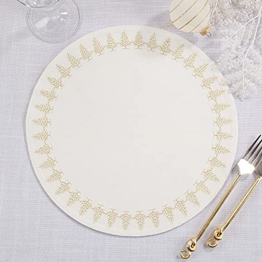 Fennco Styles Embroidered Christmas Trees Design Placemats 14" Round ...