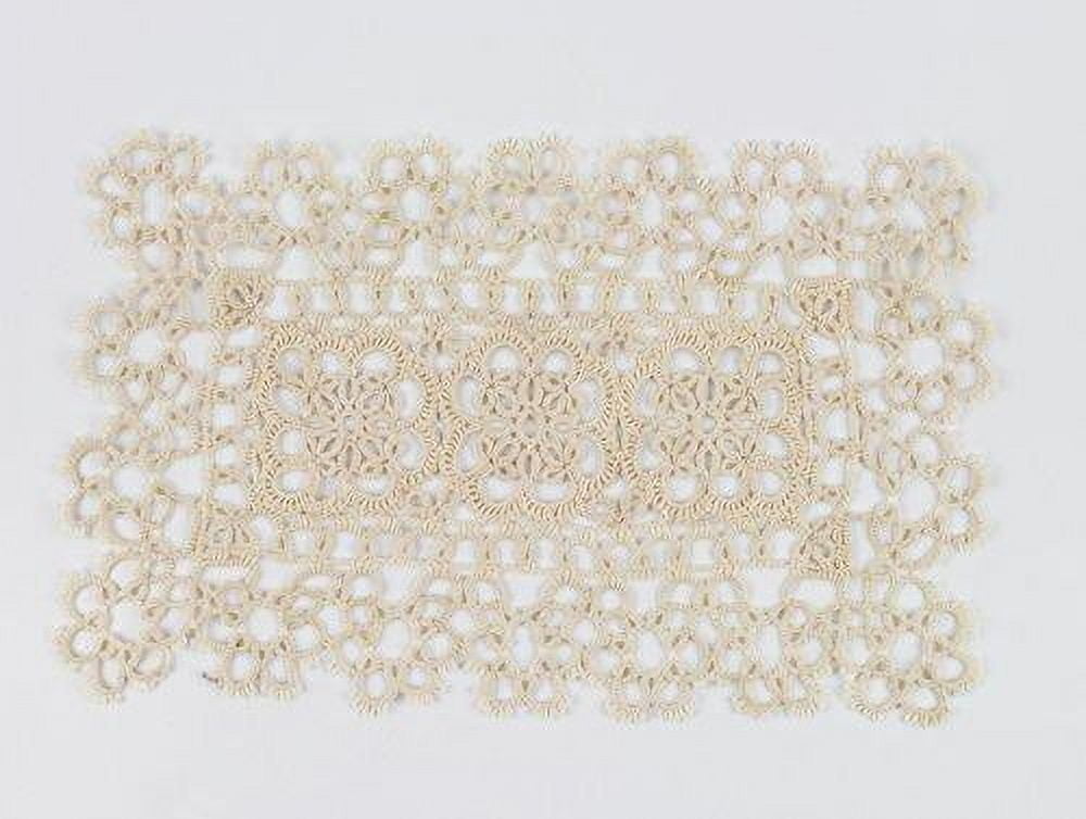 Fennco Styles Handmade All-Over Tatting Lace Doily 100% Cotton - Set of ...